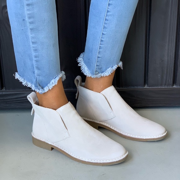 Anthropologie | Shoes | Light Grey Distressed Leather Boyfriend Booties ...